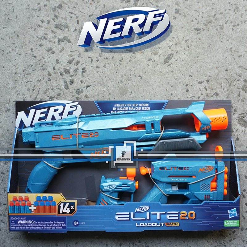 Jual Nerf Elite 2.0 LOADOUT PACK Blaster Dapat 3 Technician Quadfire ...