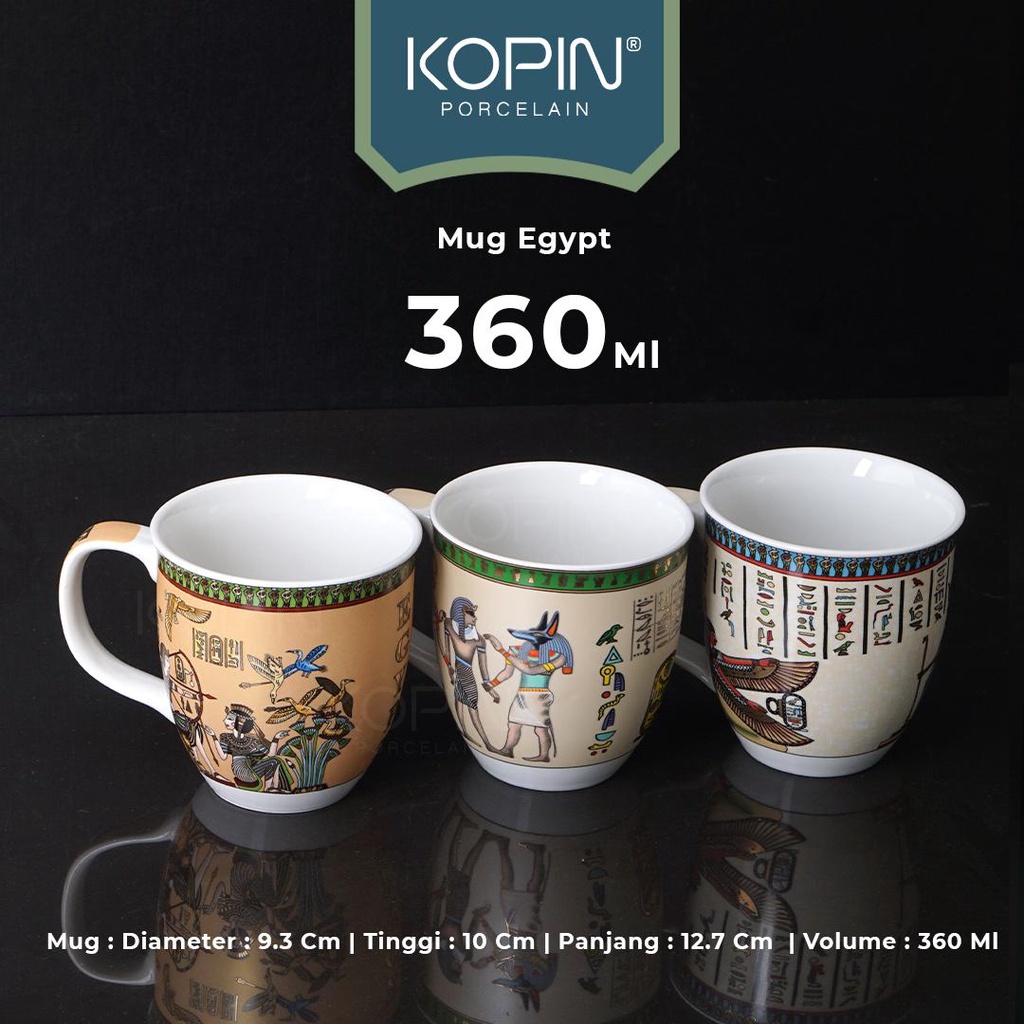 Jual Mug Keramik Porcelain Model EGYPT GOLD 360 ML | KOPIN | Shopee ...