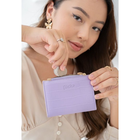 Jual Dompet Flicka Kode KF 85 Mini Black Coconut Lilac Card Holder 6 ...