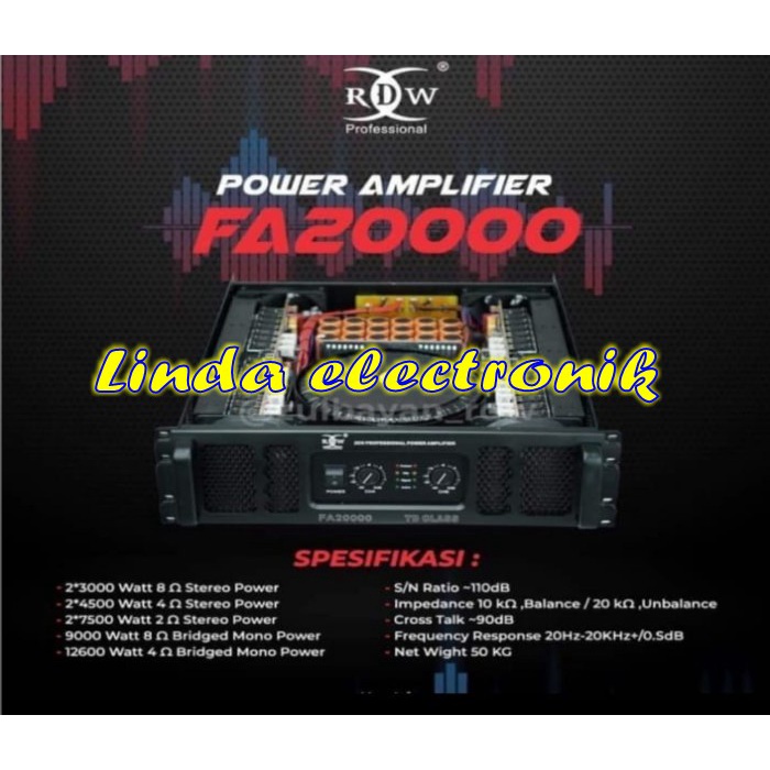 Jual POWER AMPLIFIER 2 CHANNEL FA20000 / FA 20000 RDW PROFESSIONAL ...