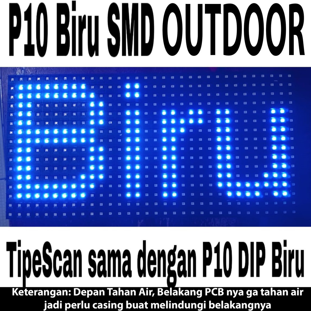 Jual Panel Modul LED P10 Biru SMD OUTDOOR HUB12 32x16cm | Shopee Indonesia