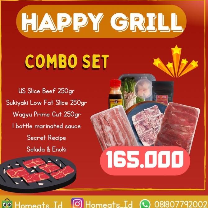 Jual HAPPY GRILL COMBO SET PAKET HEMAT LENGKAP SLICE BEEF US WAGYU ...