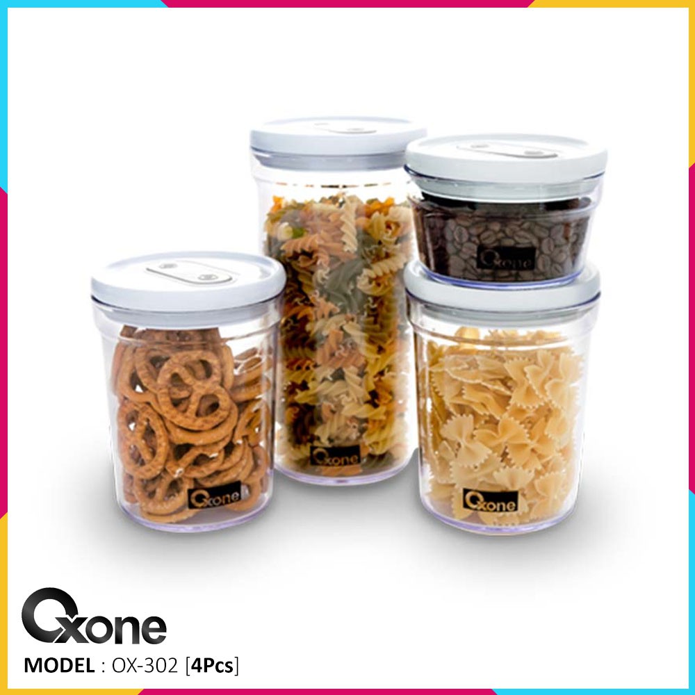 Jual Toples Snack Oxone OX-302 4Pcs Teeter Board STORAGE JAR | Shopee ...