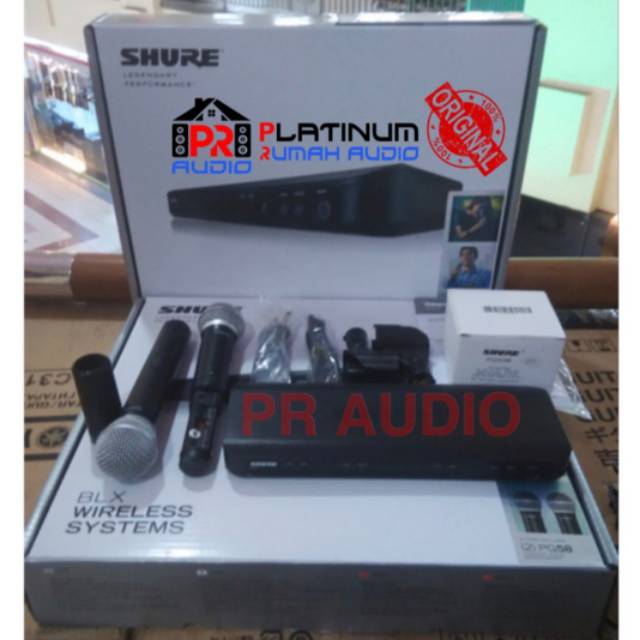 Jual Mic Wireless SHURE BLX288/BETA58 / BLX 288 / BETA 58 ORIGINAL 2 Mic !!! | Shopee Indonesia