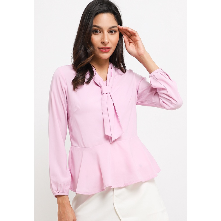 Jual FAME - Blouse Wanita Lengan Panjang Pink - 9211723 | Shopee Indonesia