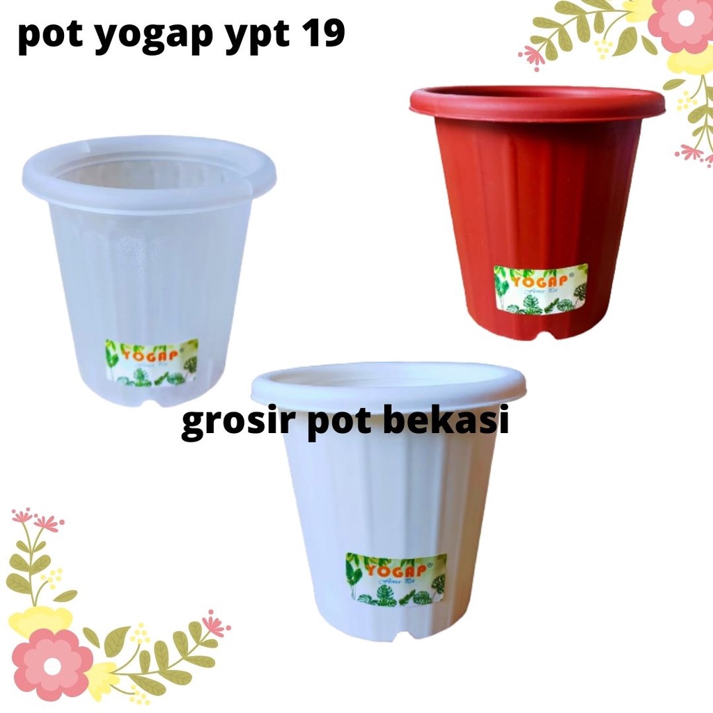 Jual POT BUNGA YOGAP YPT 19 WARNA COKLAT MERAH BATA TINGGI TEBAL ...