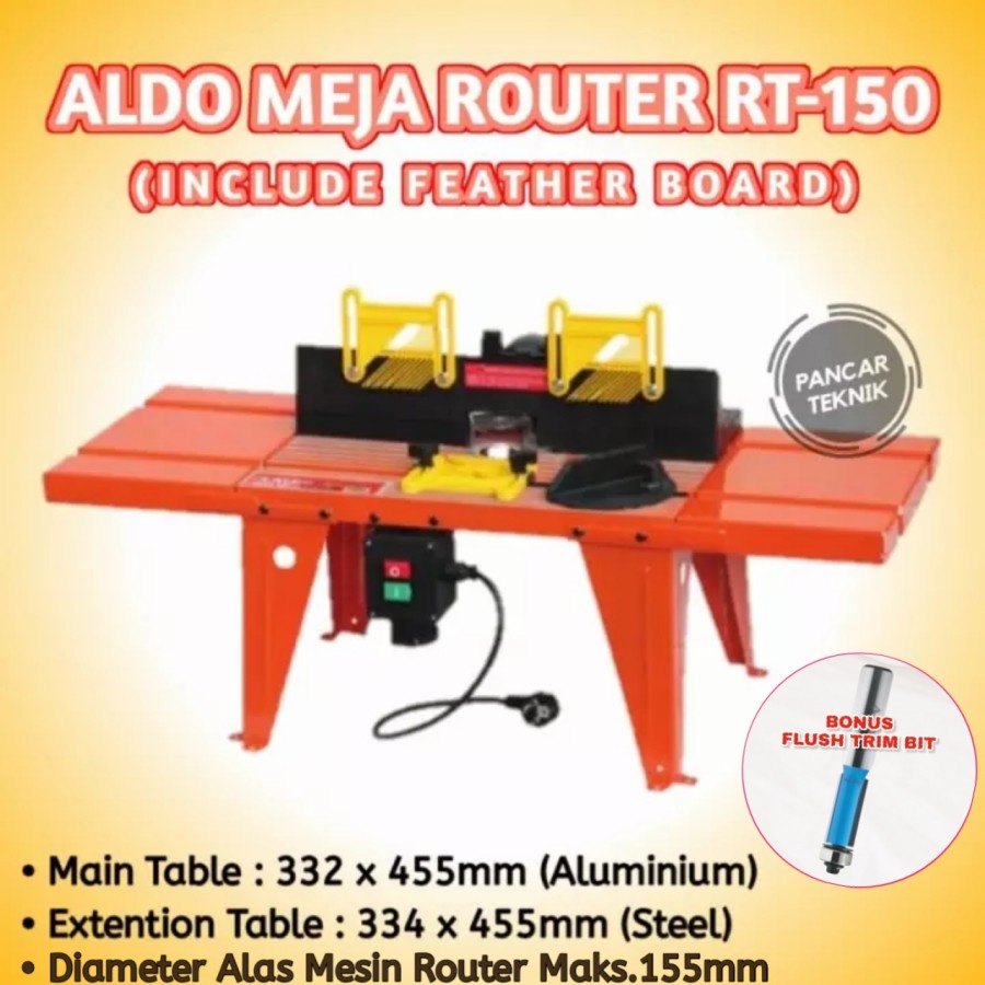 Jual ALDO TR150 Table Router Meja untuk router profil + set Feather ...