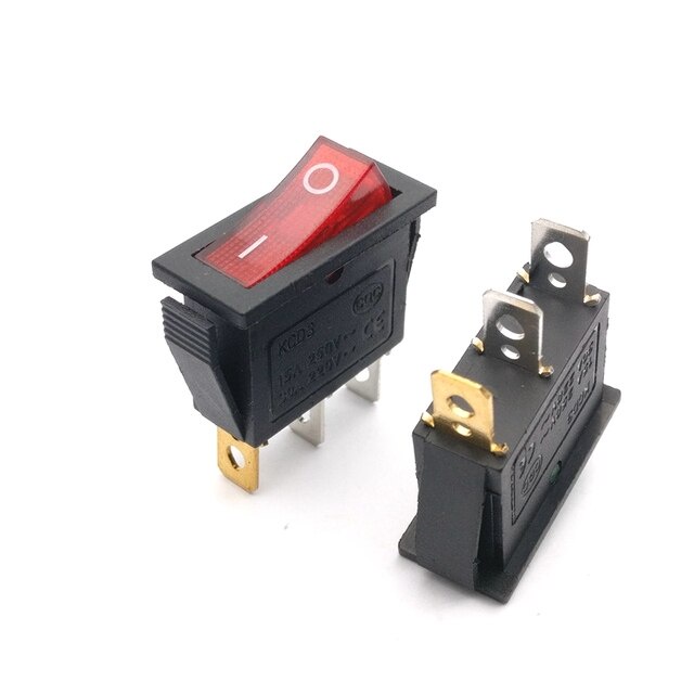 Jual Saklar switch on off 3 pin 3p gepeng slim / rocker switch on off 3 ...