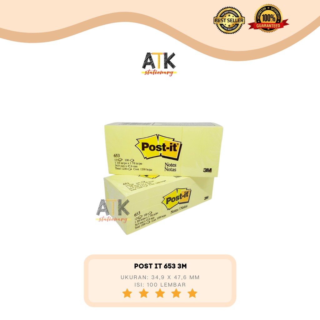 Jual Post It 653 3M Yellow atk | Shopee Indonesia