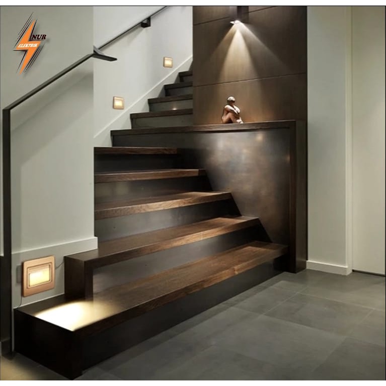 Jual Lampu LED Tangga Hitam - Putih - Gold - White - Pilar In wall plus ...