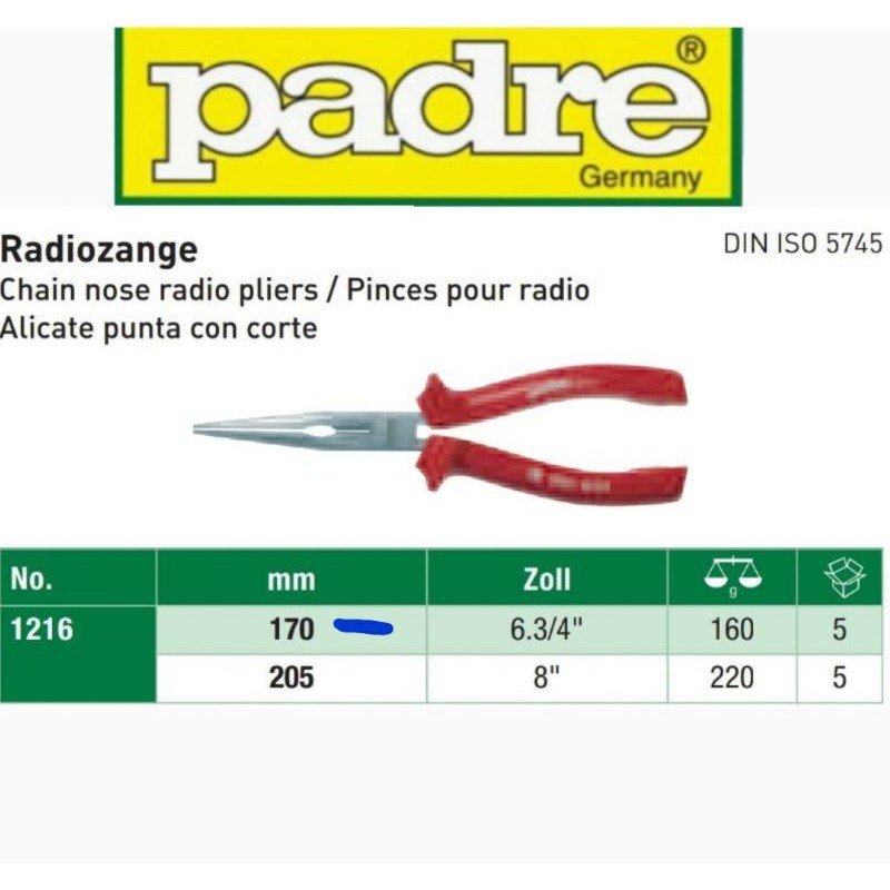 Jual Tang Lancip 170mm merek PADRE (Germany) | Shopee Indonesia