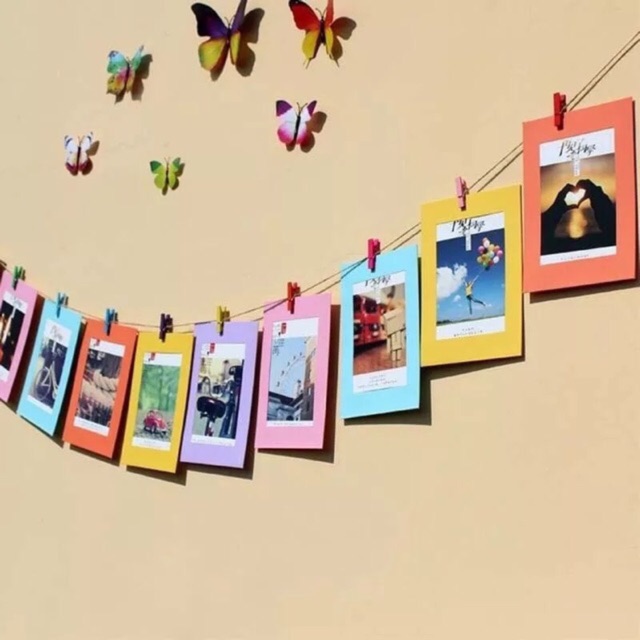 Jual Bingkai foto gantung / korean frame / Klip kayu photo frame 4R ...