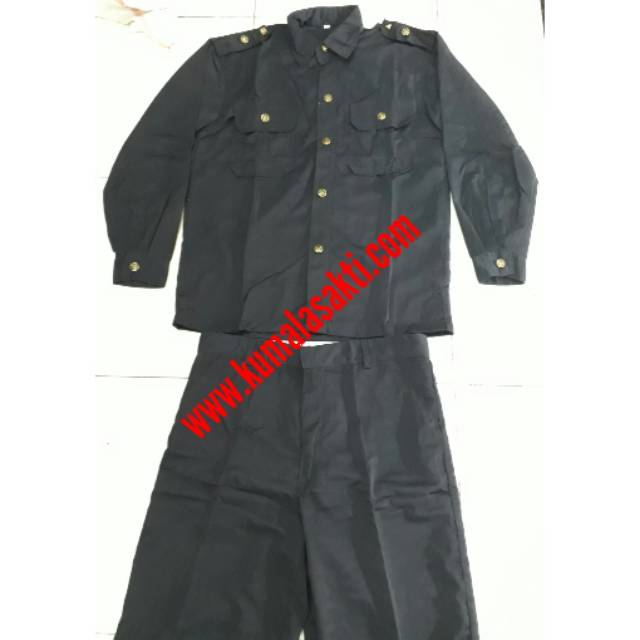 Jual Safari Panjang Hitam|Seragam PDL Safari|Safari Paspampres|Pangkat Satpam|Kaos Satpam|Topi ...