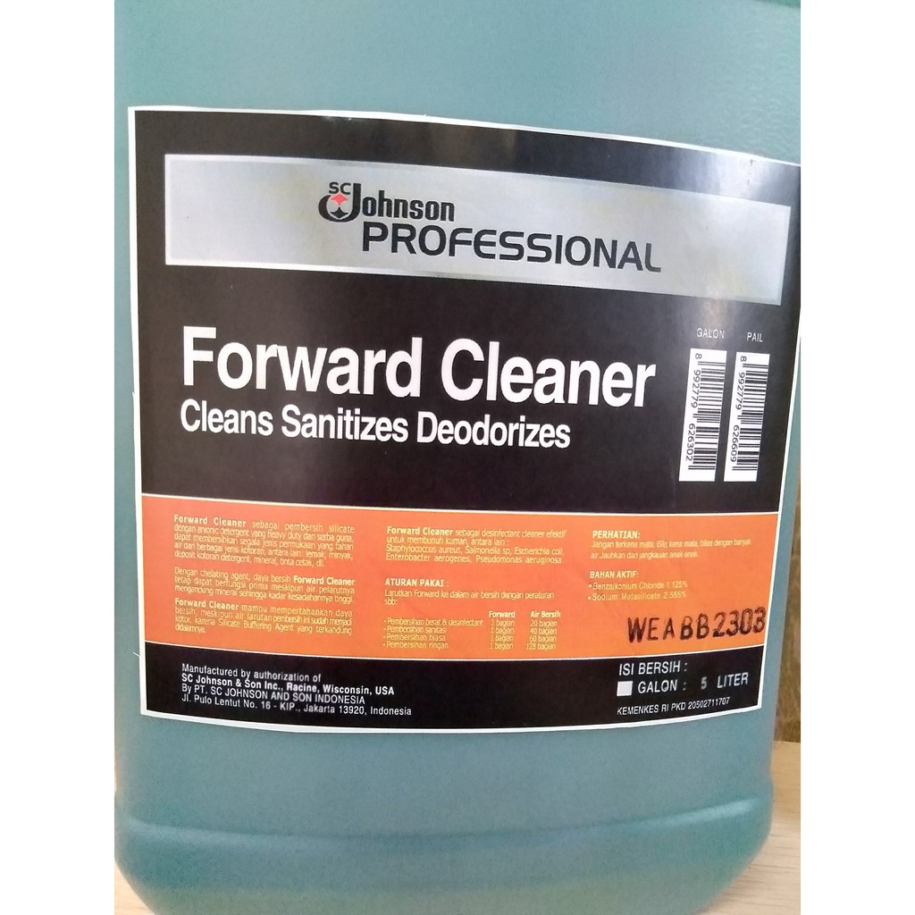 Jual JOHNSON PROFESSIONAL FORWARD CLEANER DISENFECTANT 5 LITER | Shopee ...