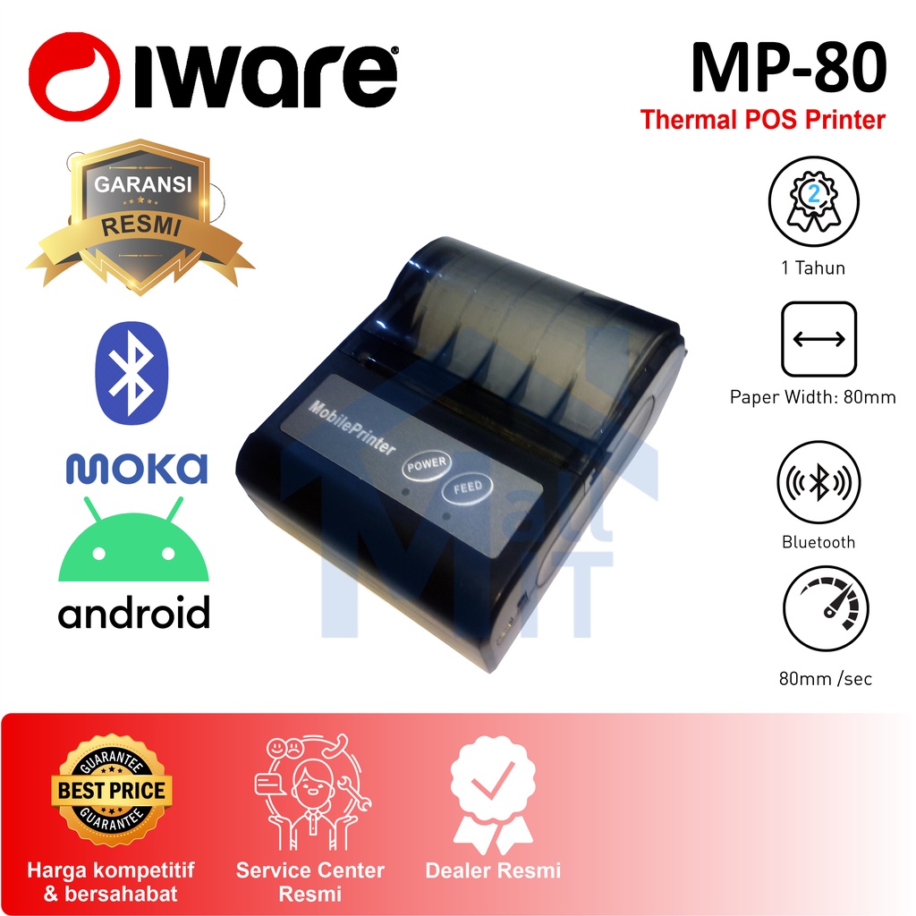 Jual PRINTER PORTABLE BLUETOOTH IWARE MP80 IWARE MP-80 | Shopee Indonesia