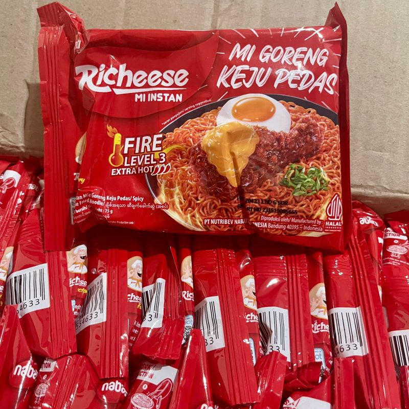 Jual mie viral !! nabati richeese level 3 pedas mie goreng keju ...