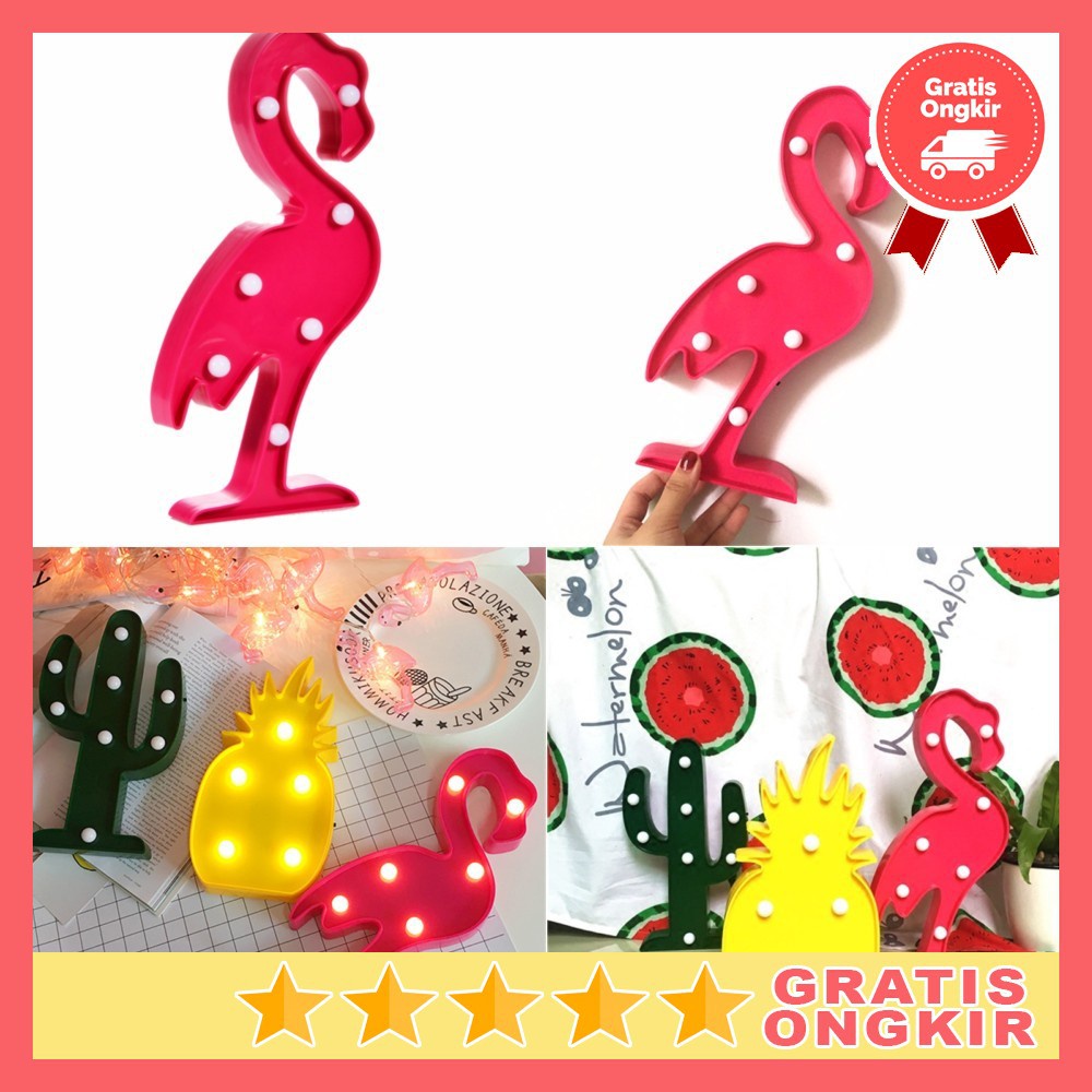 Jual Lampu LED Dekorasi / Pajangan Meja Marquee Light - Model Flamingo ...