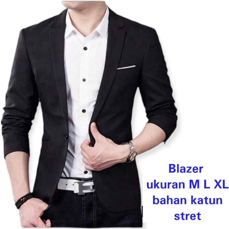Jual HDD-TERBARU BLAZER COWOK HITAM, BLAZER PRIA FORMAL , FASHION PRIA ...