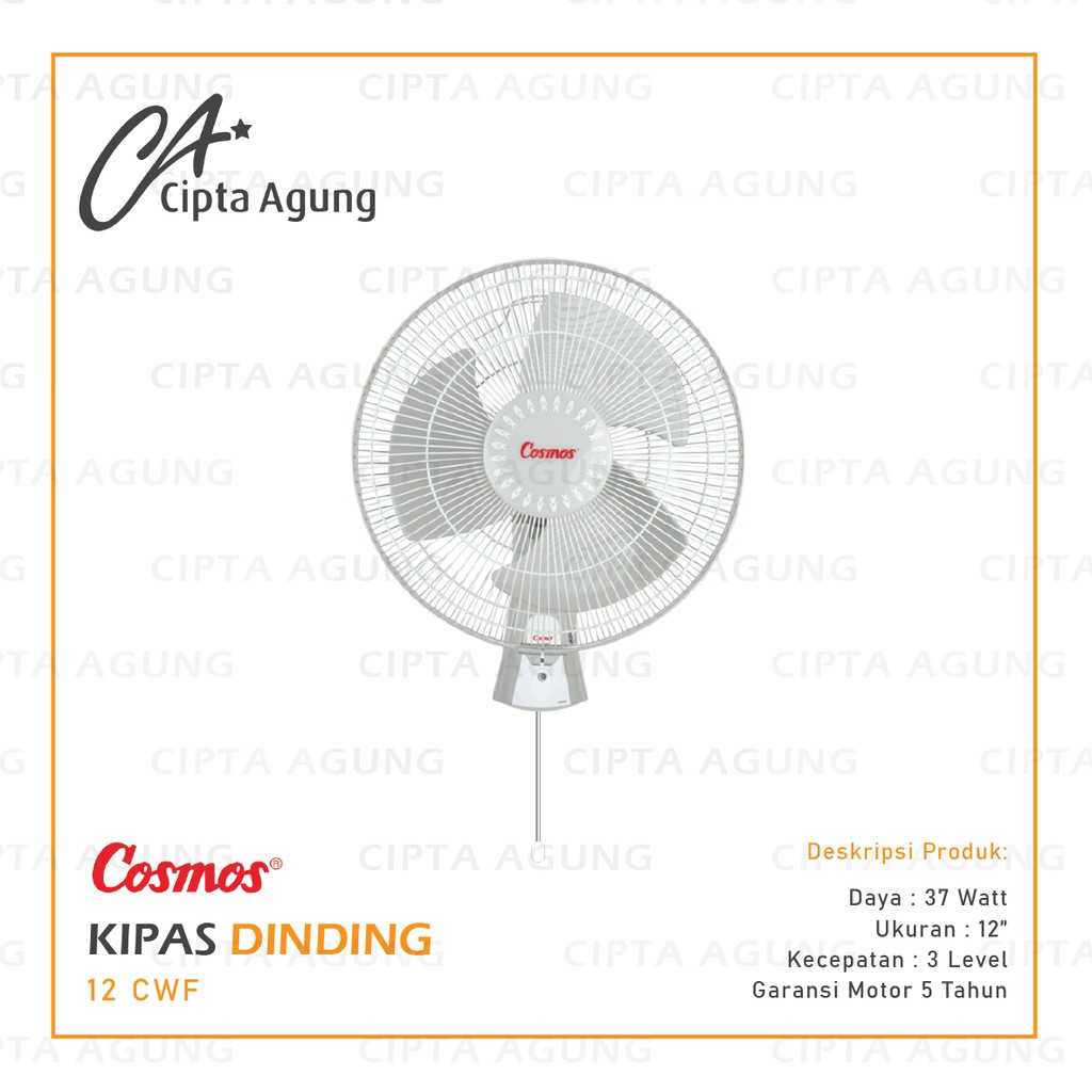 Jual KIPAS DINDING 12" COSMOS 12-CWF 12CWF 12 CWF COSMOS WALL FAN 12 ...