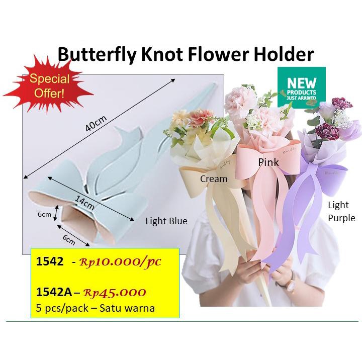 Jual Butterfly Knot Flower Holder isi 1 - box bunga satuan - kotak bunga satuan - barang florist ...