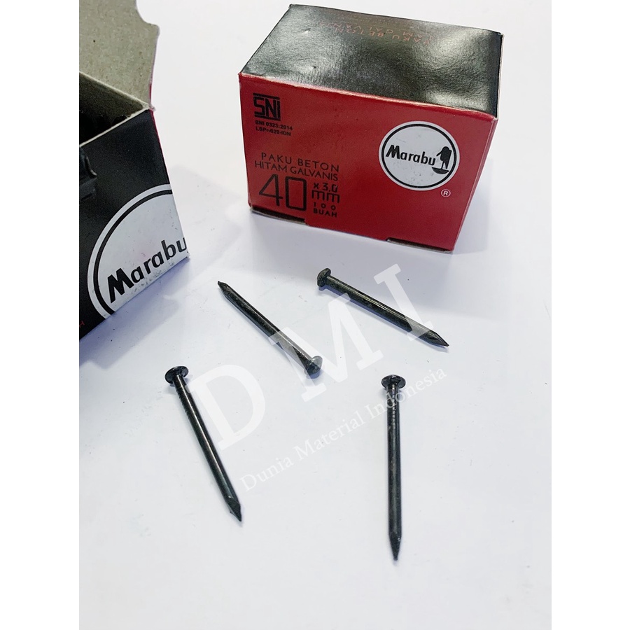 Jual Paku Beton Marabu 40mm | Paku Beton Baja Tembok Hitam 40mm ...