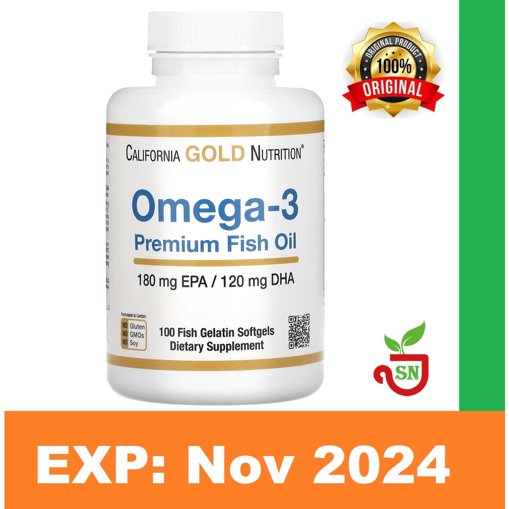 Jual California Gold Nutrition Omega 3 Premium Fish Oil 100 Fish Gelatin Softgels | Shopee Indonesia
