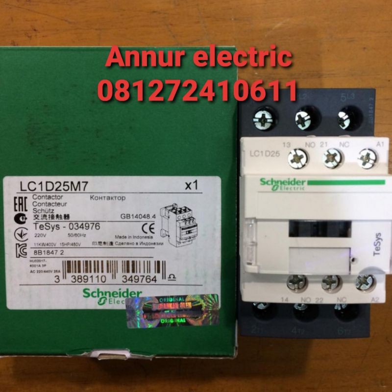 Jual kontaktor LC1D25M7 220v Schneider contactor original | Shopee Indonesia