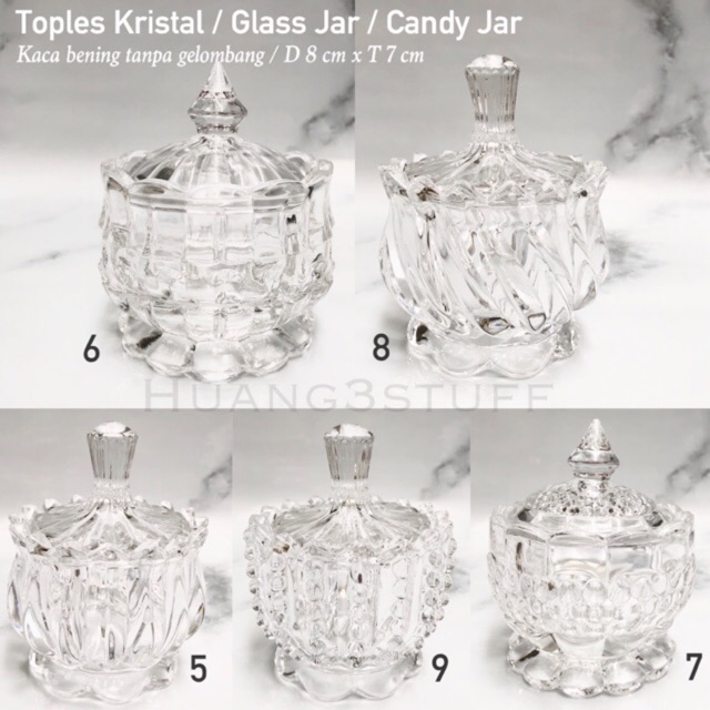 Jual Toples Kristal Kaca / Glassware Jar Crystal Candy Jar / Toples ...
