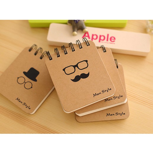Jual Unik Note Book Mini Spiral Mustache Karton Coklat Limited | Shopee ...