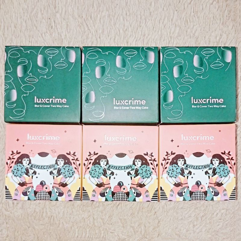 Jual [NEW] Luxcrime Blur & Cover Two Way Cake In Cream Puff Buttercream ...