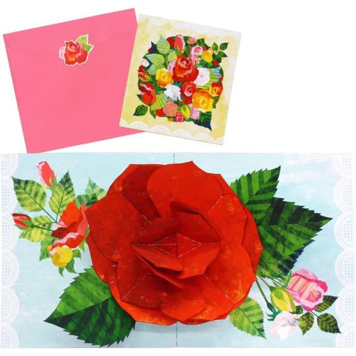 Jual DIY Papercraft Pop Up Card Bunga Mawar | Shopee Indonesia