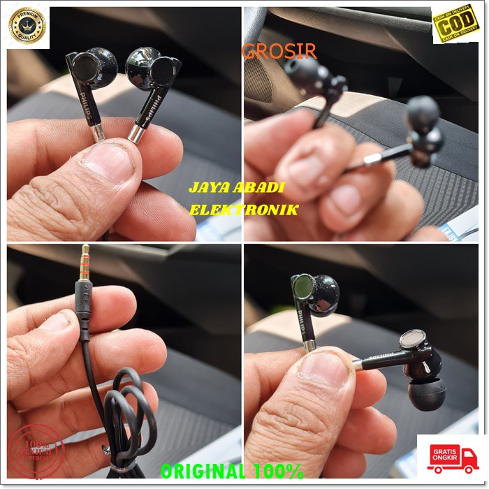 Jual J322 PHILIPS HANDSFREE HEADSET EAROHONE IN EAR HF DOUBLE BASS DUAL SUPER BAS MIC STEREO ...