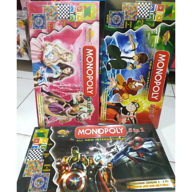 Jual DnD Toys Mainan Monopoly 5 in 1 Monopoli Catur Ular Tangga Ludo ...