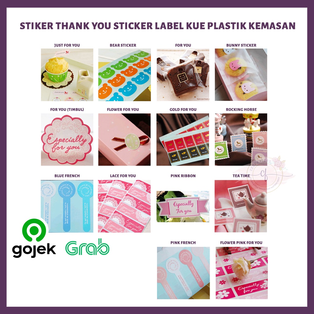 Jual Stiker Thank You Sticker Label Kue Plastik Segel Kemasan | Shopee ...