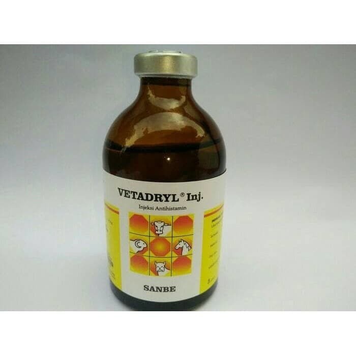 Jual VETADRYL INJ 50 ml (Diphenhydramine) Antihistamin Anti Alergi ...
