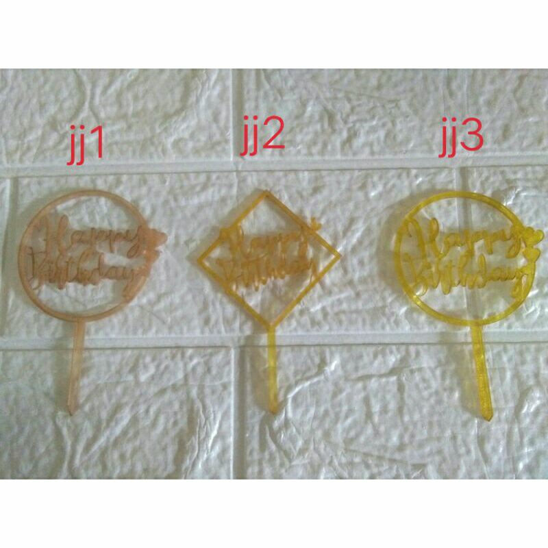 Jual TOPPER HAPPY BIRTHDAY MINI AKRILIK @3PCS/AKRILIK BULAT HBD 1PACK ...