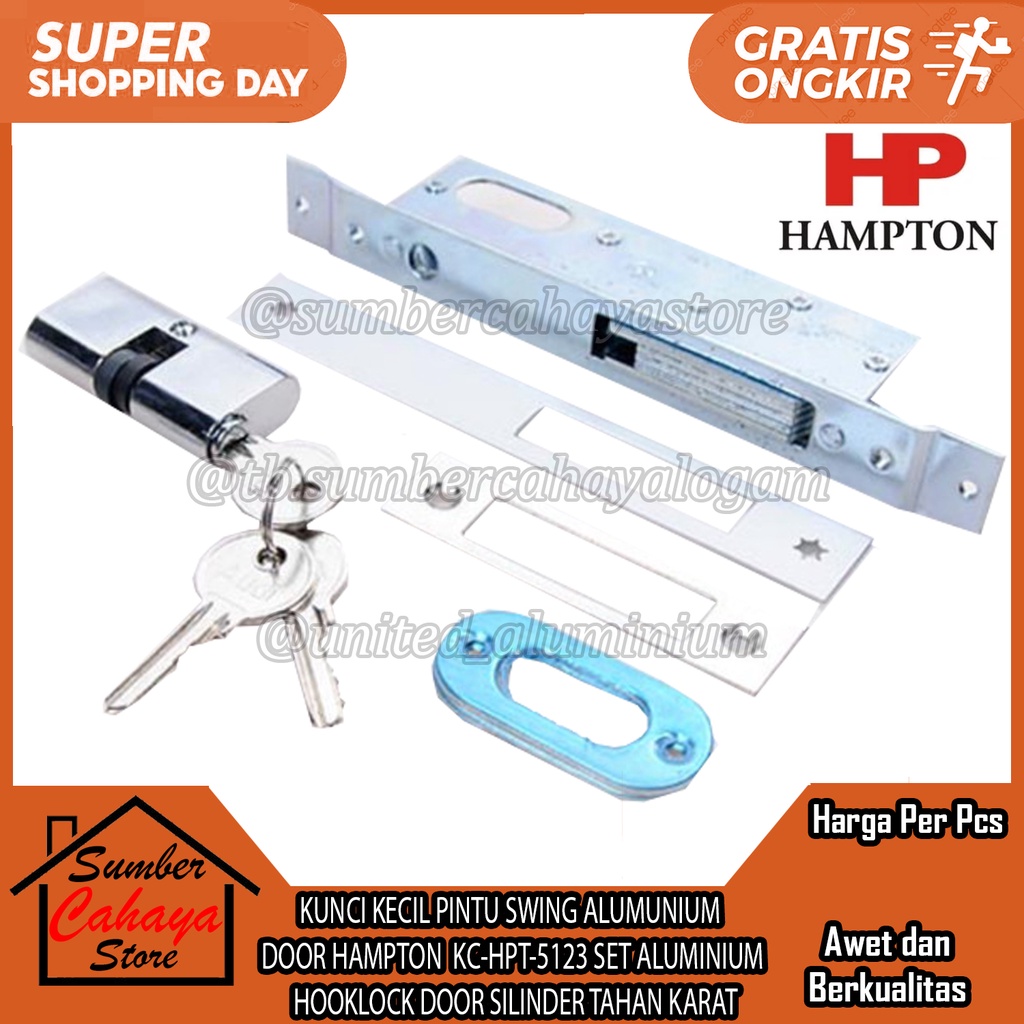Jual Hampton KC 5123 HPT Rumah Kunci Swing Body Handle Pintu Alumunium ...