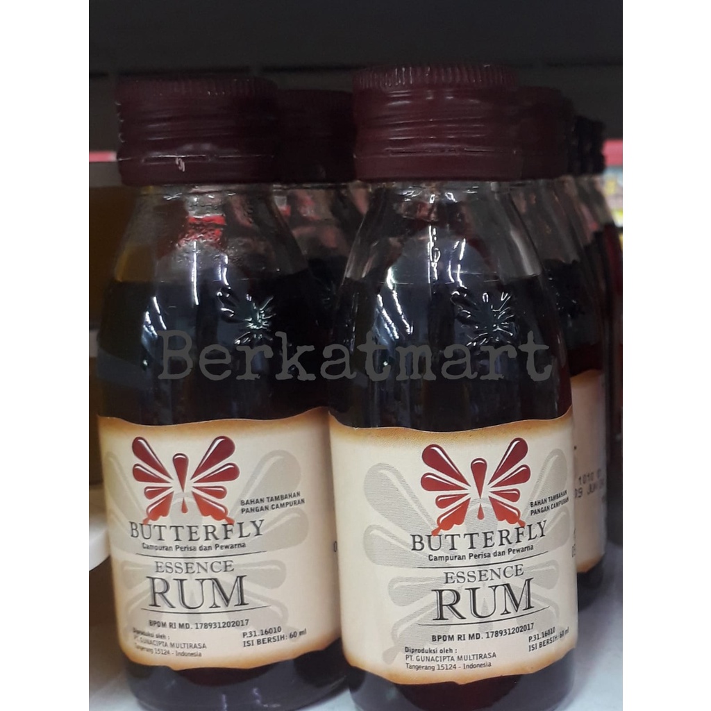 Jual Essence Rum Butterfly perisa pengharum makanan 60 ml | Shopee ...