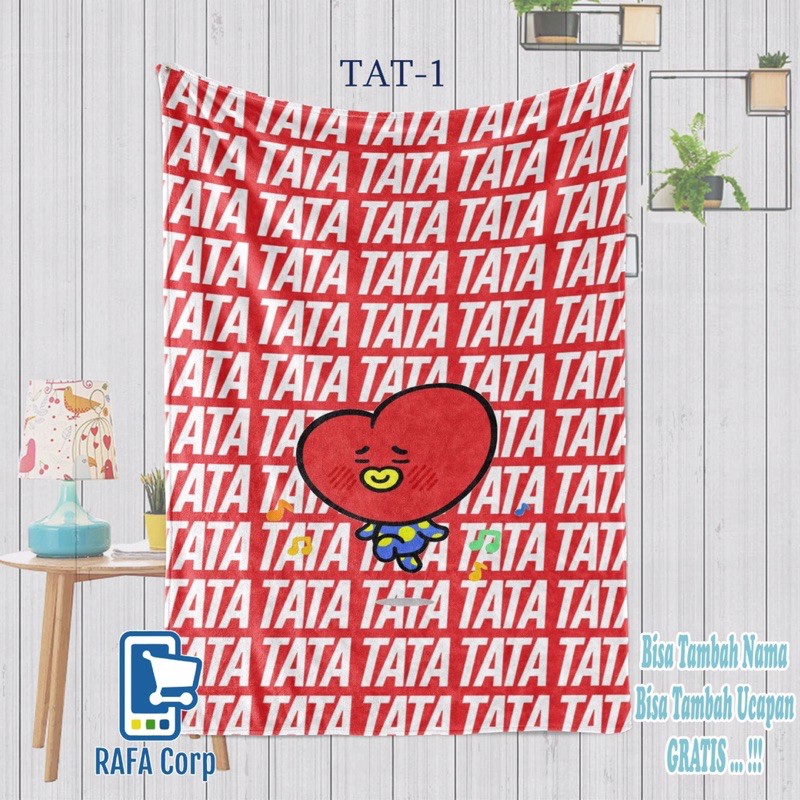 Jual Selimut TATA bts - selimut custom bisa desain pakai nama dan ...