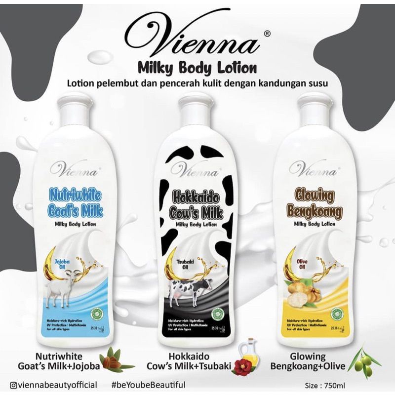 Jual Vienna hand body whitening milk 750ml | Shopee Indonesia