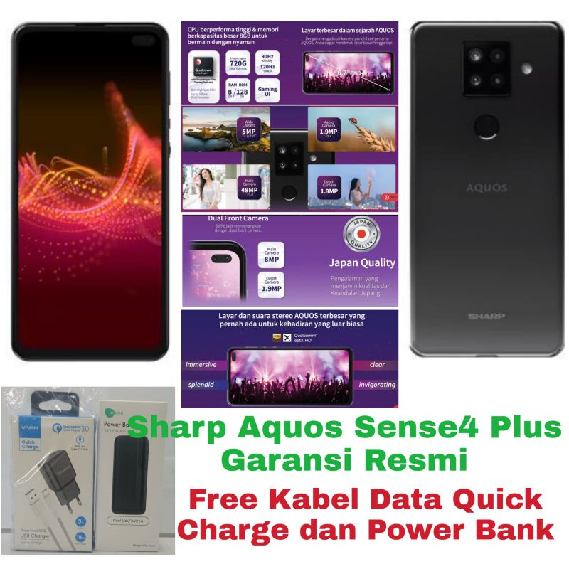 Jual Smartphone Sharp Aquos Sense 4 Plus RAM 8/128 Garansi Resmi ...