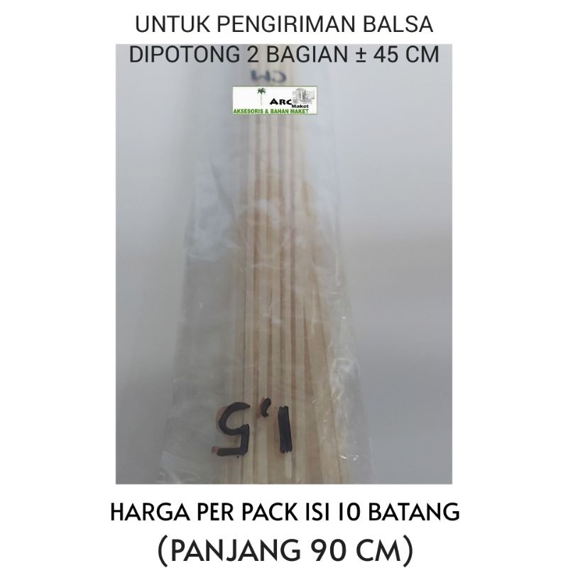 Jual KAYU BALSA STICK 1.5 MM, 2 MM, 3 MM, 4 MM, 5 MM, 6 MM, 8 MM, DAN 10 MM PANJANG 100 CM UNTUK ...