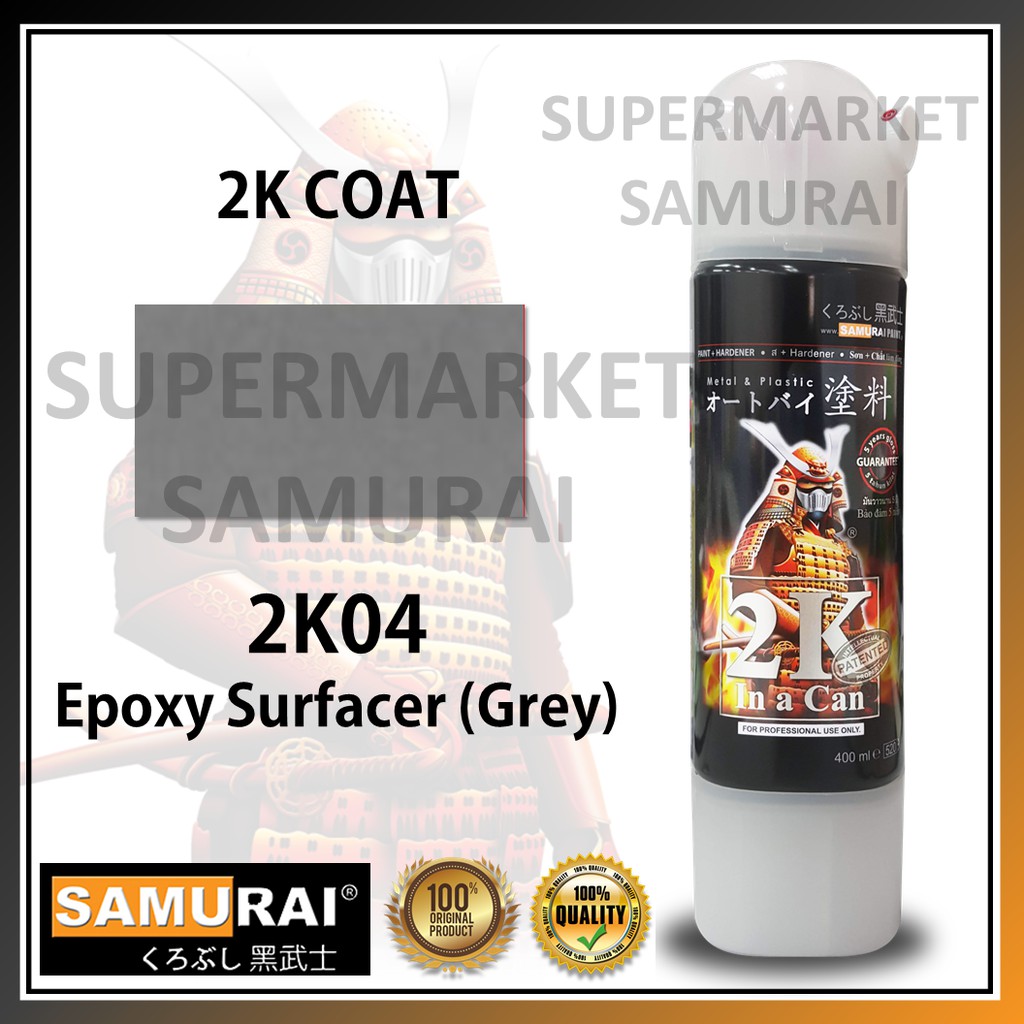 Jual Samurai Paint 2K04 Epoxy Surfacer (Grey) 2K Coat Cat Pernis Pilox ...