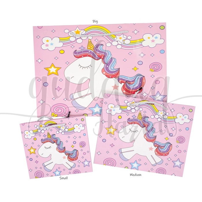 Jual Paper Bag Pink Unicorn Tas Bungkus Kado Motif Kuda Poni GH 507110 ...