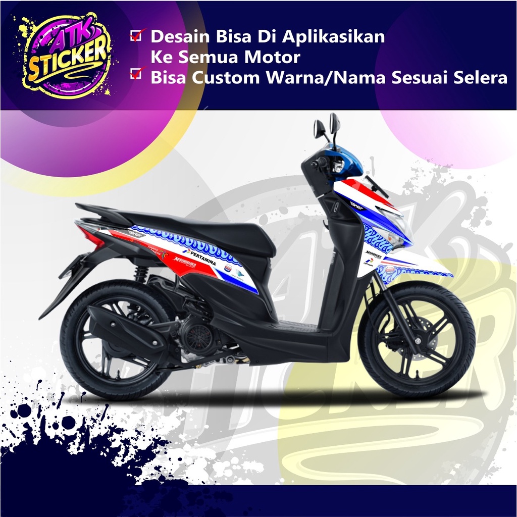 Jual Decal Beat Pop "Pertamina" (Bisa Custom Nama) | Shopee Indonesia