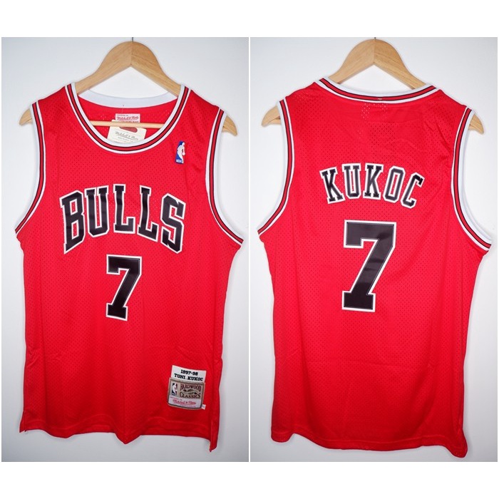 Jual JERSEY NBA HWC BULLS #7 TONI KUKOC MERAH 97/98 MITCHELL&NESS ...