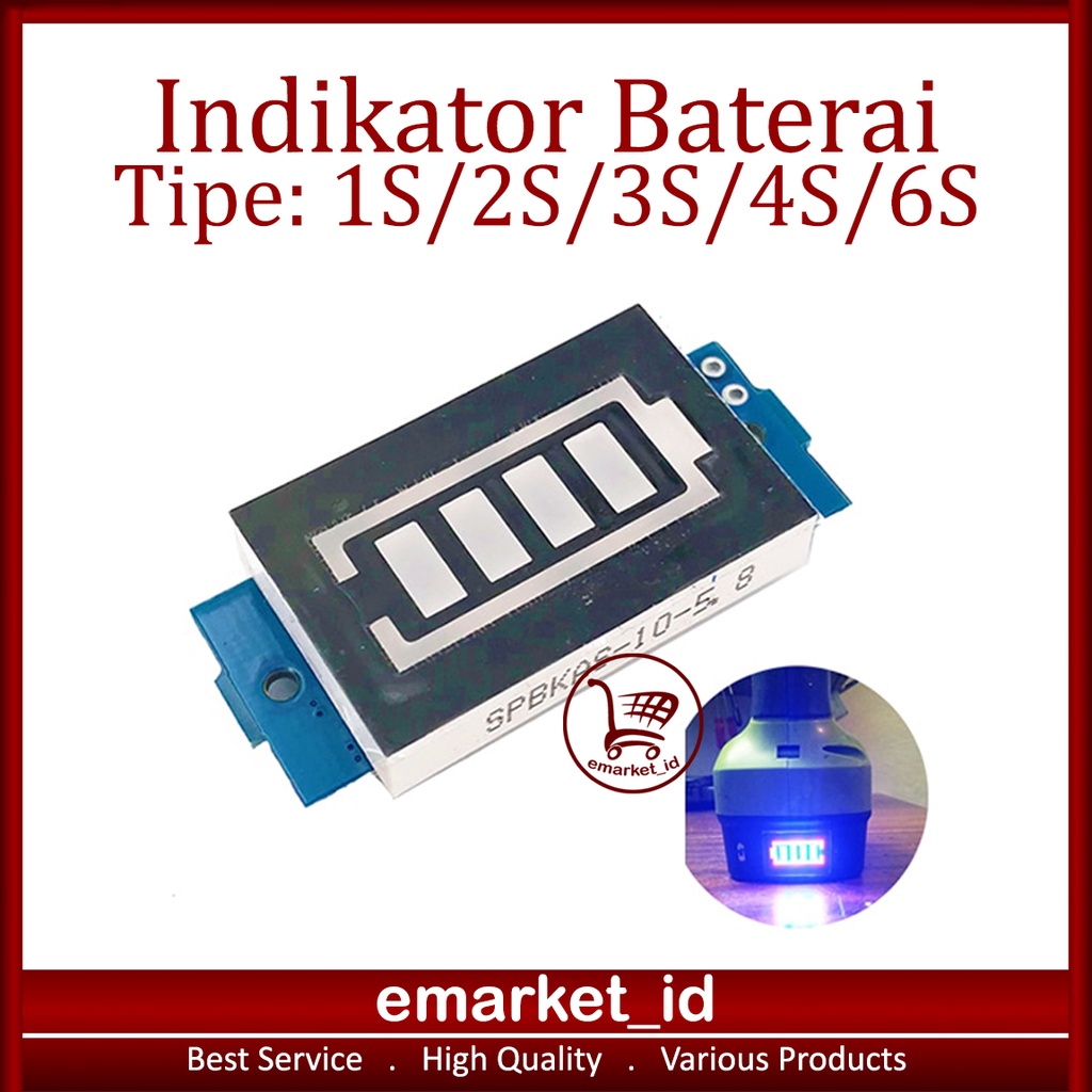 Jual Modul Indikator Kapasitas Baterai 1S 2S 3S 4S 6S / Lithium Battery ...