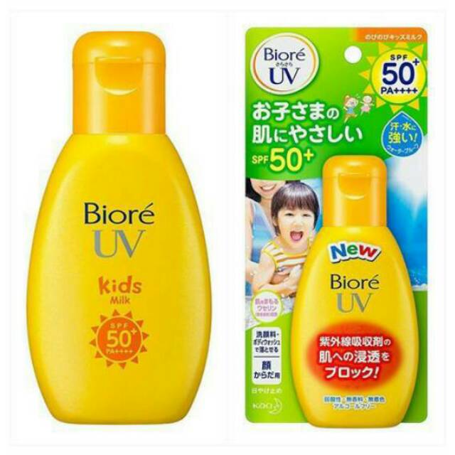 Jual Biore UV Kids Milk Sunscreen SPF50 + PA ++++, 90ml | Shopee Indonesia