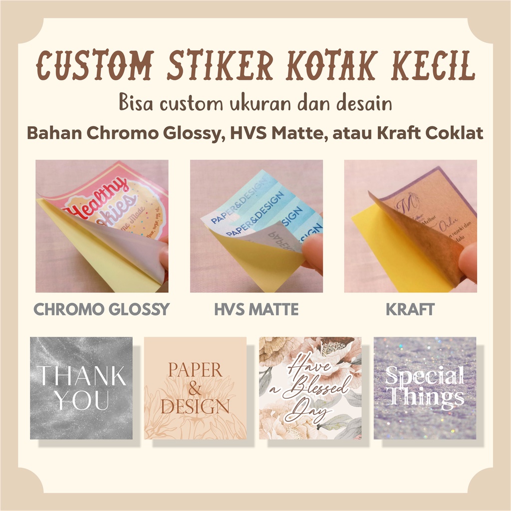 Jual Custom Sticker Kotak Kecil | Cetak Logo Sticker Custom | Stiker ...