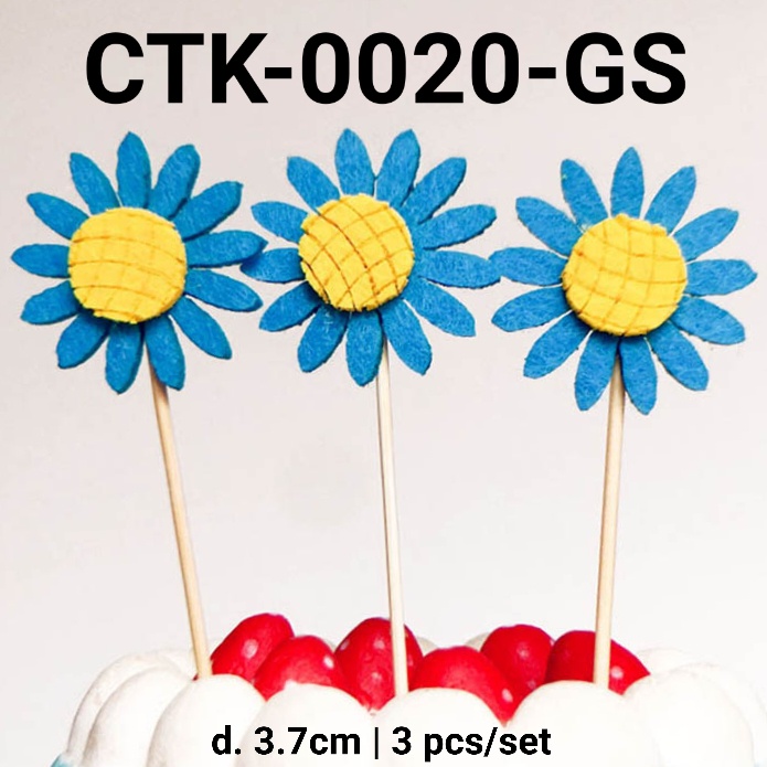 Jual GR-CTK-0020 Cake topper kue kertas taman bunga matahari sunflower ...